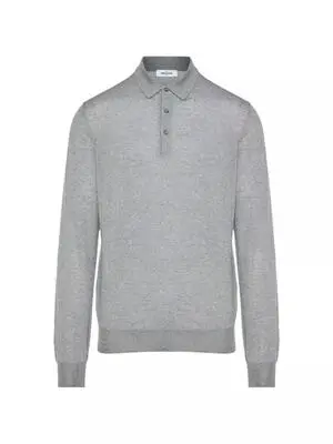 GRAN SASSO Long-sleeve Knitted Polo Shirt - Grey