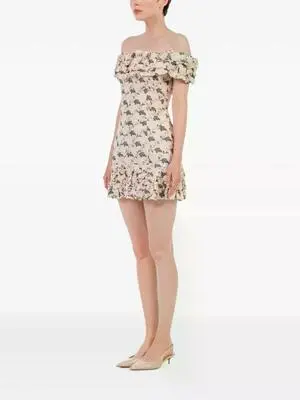 Agua Bendita Floral Print Ruffled Mini Dress