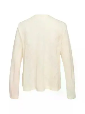 RENLI SU Bow-embellished Lace-texture Cardigan