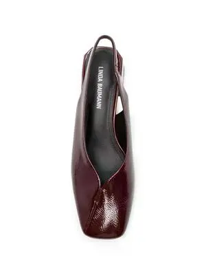 LINDA BAUMANN Patent-finish Slingback Pumps - Red