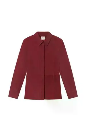 FRAME The Suede Panelled Shirt - Red