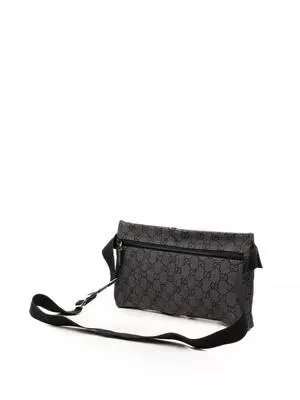 Gucci Gg Denim Double Pocket Belt Bag - Grey