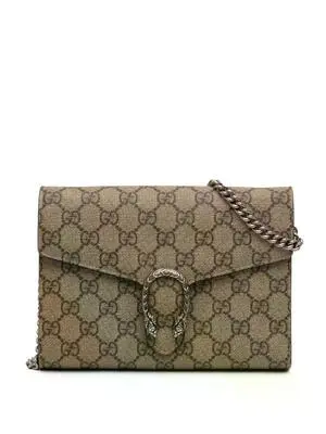 Gucci 2016-2026 Gg Supreme Dionysus Wallet On Chain Crossbody Bag - Neutrals