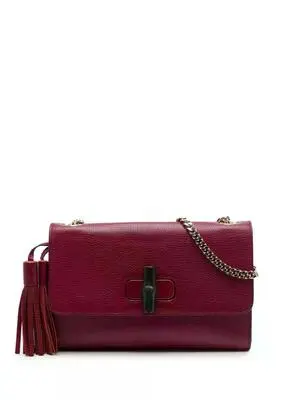 Gucci 2016-2026 Medium Leather Miss Bamboo Crossbody Bag - Red