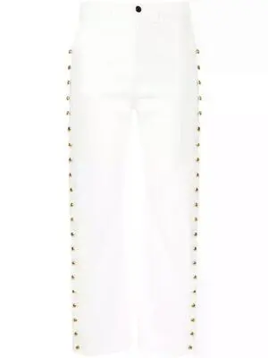 Chloé Scallop-detail Cropped Jeans - Neutrals