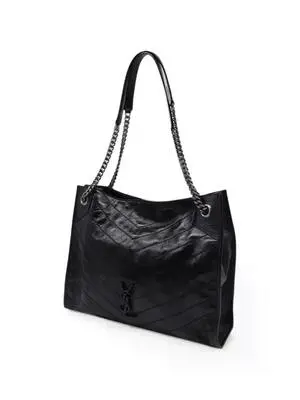 Saint Laurent 2010s Niki Monogram Shoulder Bag - Black