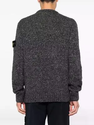 Stone Island Logo-patch Marl-knit Sweater