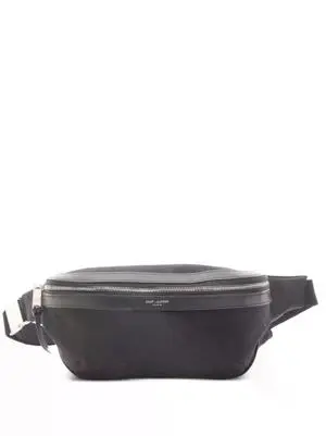 Saint Laurent 2010s Leather-trim Belt Bag - Black