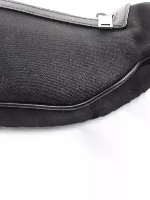 Saint Laurent 2010s Leather-trim Belt Bag - Black