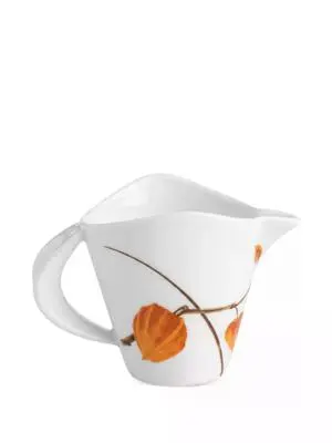 GINORI 1735 Funè Leaf-print Milk Jug - White