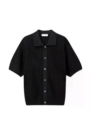 DUNST Crochet-knit Collared Cardigan