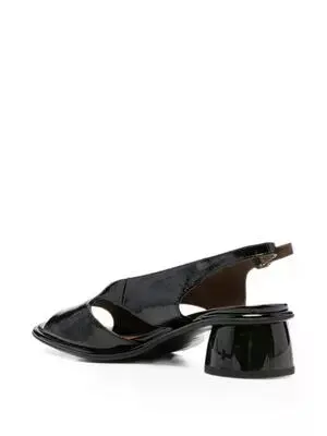 LINDA BAUMANN Cut-out Slingback Sandals - Black