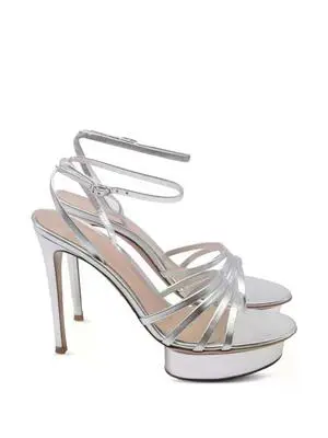 GIANVITO ROSSI Strappy Platform Sandals - Silver