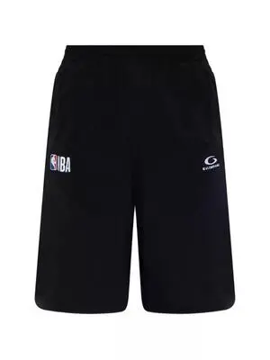 Balenciaga X Nba Logo Shorts - Black