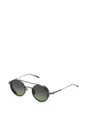 AKONI Eris Round-frame Iron Sunglasses - Black