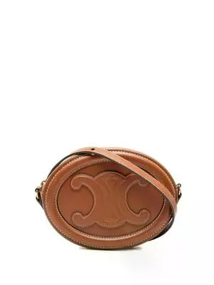 Celine 2022 Small Calfskin Cuir Triomphe Oval Crossbody Bag - Brown