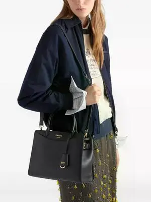 Prada Prelude Medium Leather Handbag - Black