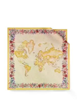ALVIERO MARTINI 1° CLASSE Floral-print Scarf - Neutrals