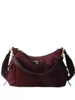 Prada Prada Large Re-Nylon And Leather Bag Red