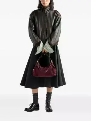 Prada Large Re-nylon And Leather Bag - Red