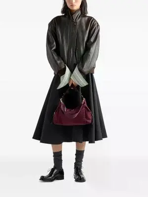 Prada Prada Large Re-Nylon And Leather Bag Red