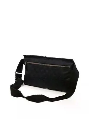 Gucci Gg Canvas Double Pocket Belt Bag - Black
