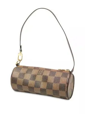 LOUIS VUITTON 1990-2010 Damier Ebene Papillon Pochette Handbag - Brown