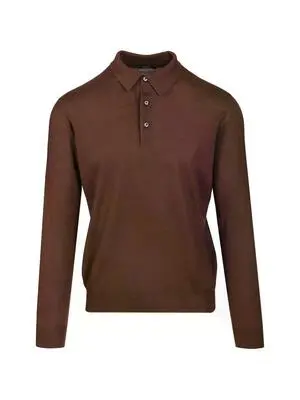 Fedeli Button-fastening Fine-knit Sweater - Brown