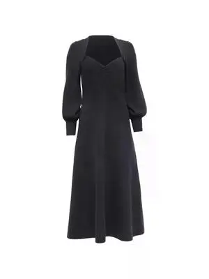 Sandro 2020s Sweetheart-neck Puff-sleeve Dress - Black