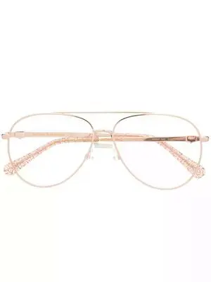 CHIARA FERRAGNI Logo-plaque Double-bridge Glasses - Gold