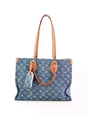 LOUIS VUITTON Onthego Monogram Denim Mm Tote Bag - Blue