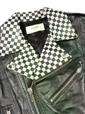 Celine 2010s Block-check Studded Jacket