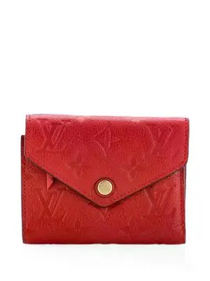 LOUIS VUITTON Victorine Wallet Monogram Empreinte Leather Small Wallets - Red