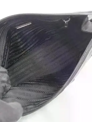 Prada 2020s Necessaire Leather-trim Clutch Bag