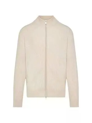 GRAN SASSO Ribbed-knit Zip-up Sweater