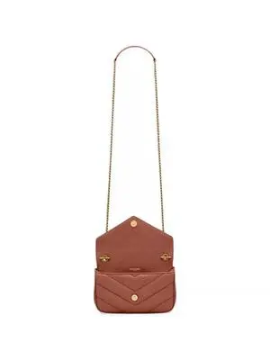 Saint Laurent Mini Loulou Quilted Leather Cross Body Bag - Orange