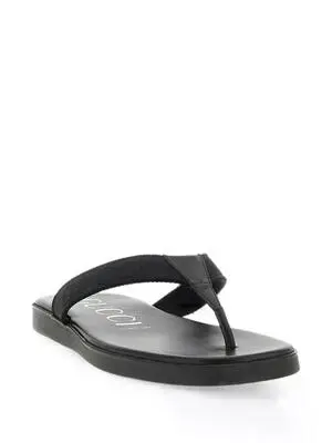 Gucci Logo-jacquard Leather-trim Sandals