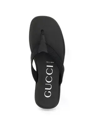 Gucci Logo-jacquard Leather-trim Sandals