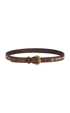 Etro Paisley-embroidered Leather Belt - Brown