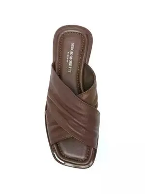 SERGIO MORETTI FIRENZE Crossover-strap Ruched Sandals