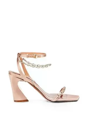 Zimmermann Chain-trimmed Satin Sandals - Neutrals
