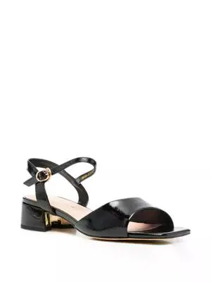 LINDA BAUMANN Patent-finish Block-heel Sandals