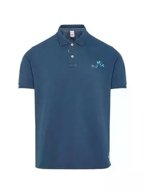 BOB Logo-print Piqué Polo Shirt - Blue