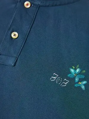BOB Logo-print Piqué Polo Shirt - Blue