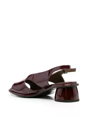 LINDA BAUMANN Patent-finish Slingback Sandals