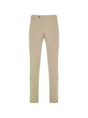 PT TORINO Elasticated-waistband Button-fastening Trousers