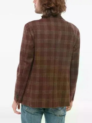 Corneliani Checked-pattern Single-breasted Blazer - Red