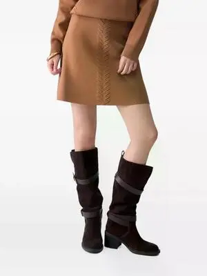 Liu Jo Knit Mini Skirt With Braided Details - Neutrals