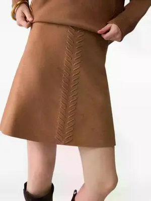 Liu Jo Knit Mini Skirt With Braided Details - Neutrals