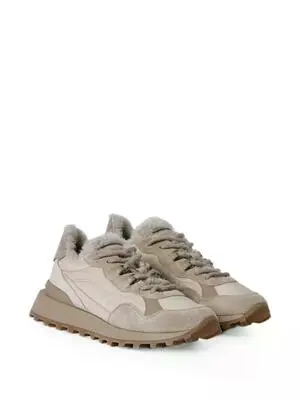 Brunello Cucinelli Shearling-lined Monili Sneakers - Neutrals
